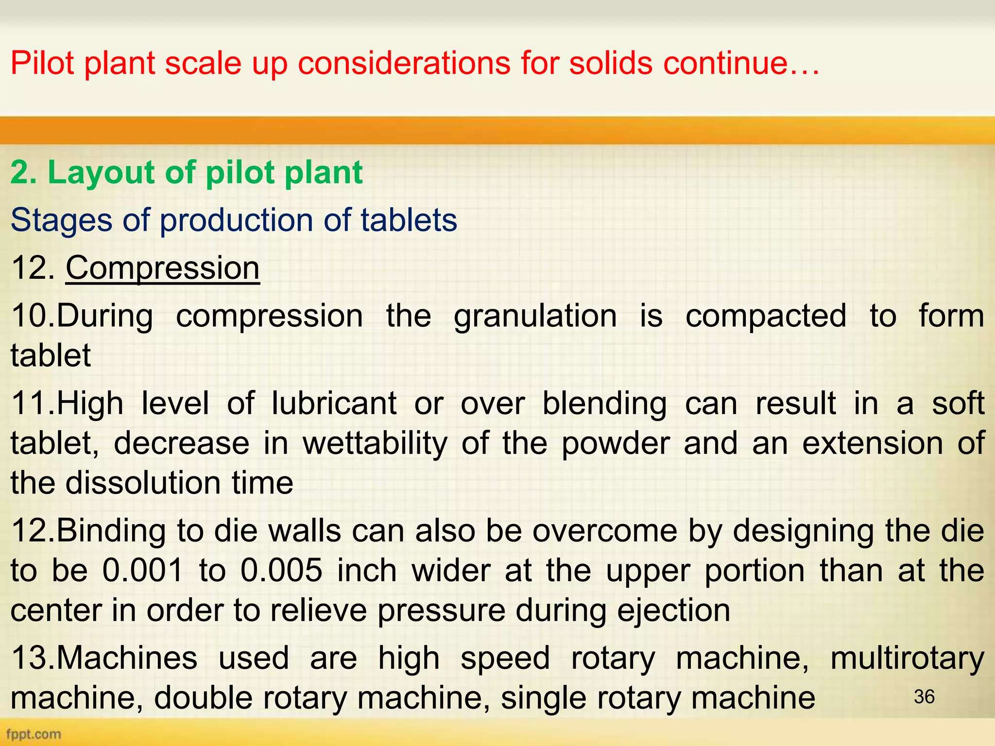 Pilot plant and scale up considerations for solids | PPT