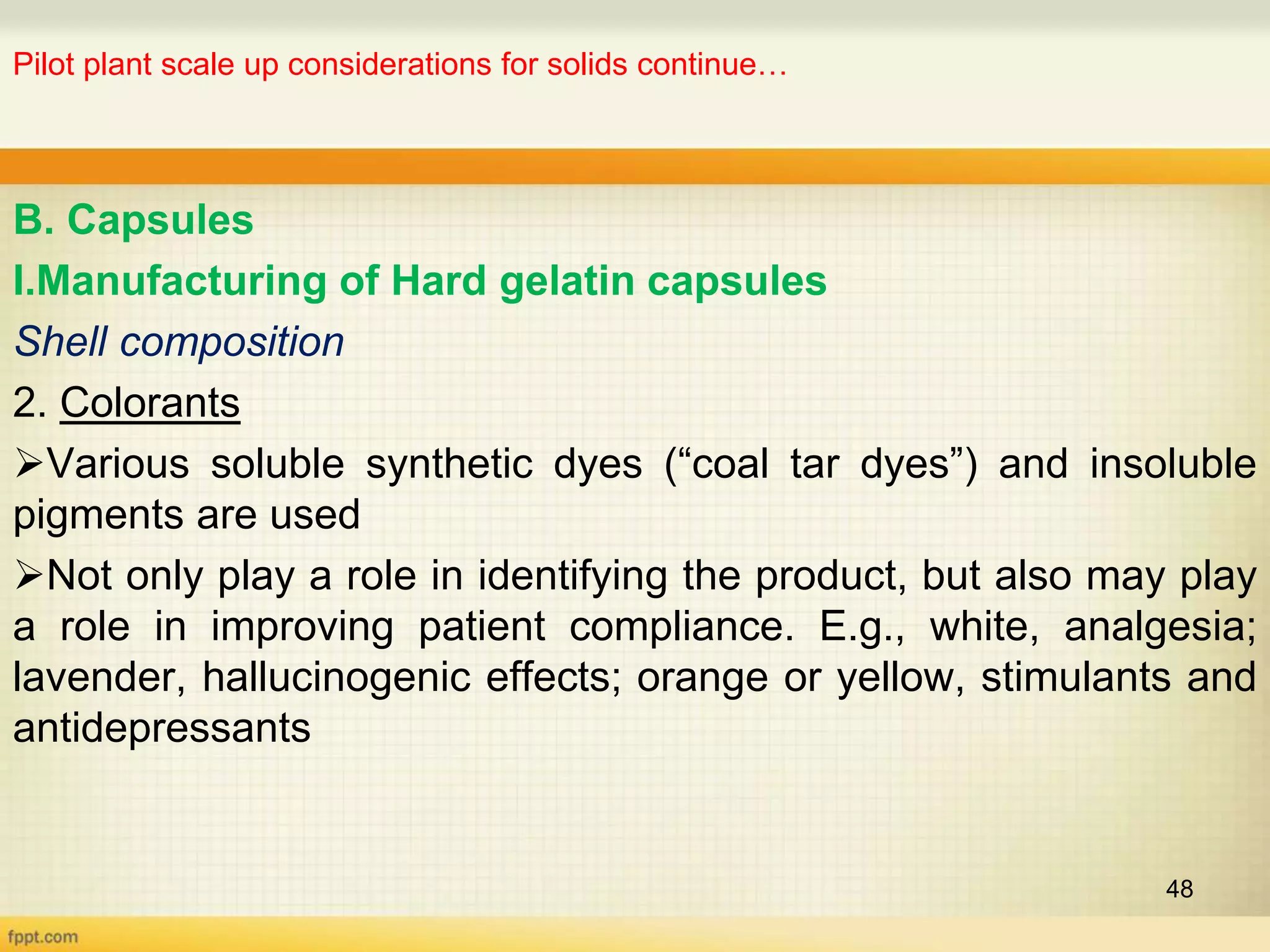 Pilot plant and scale up considerations for solids | PPT