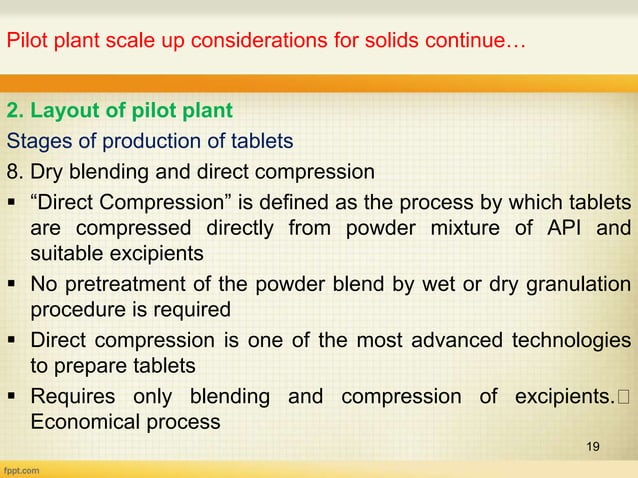Pilot plant and scale up considerations for solids | PPT