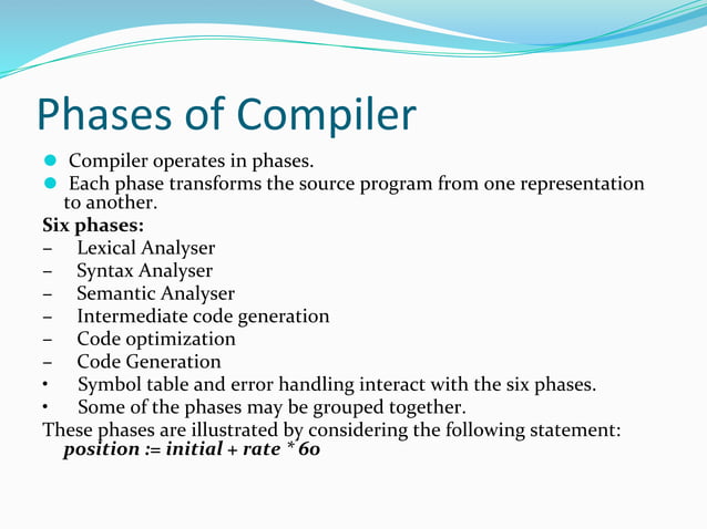 Introduction to Compilers | PPTX