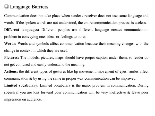 Communication Process, Barriers in communication | PPT