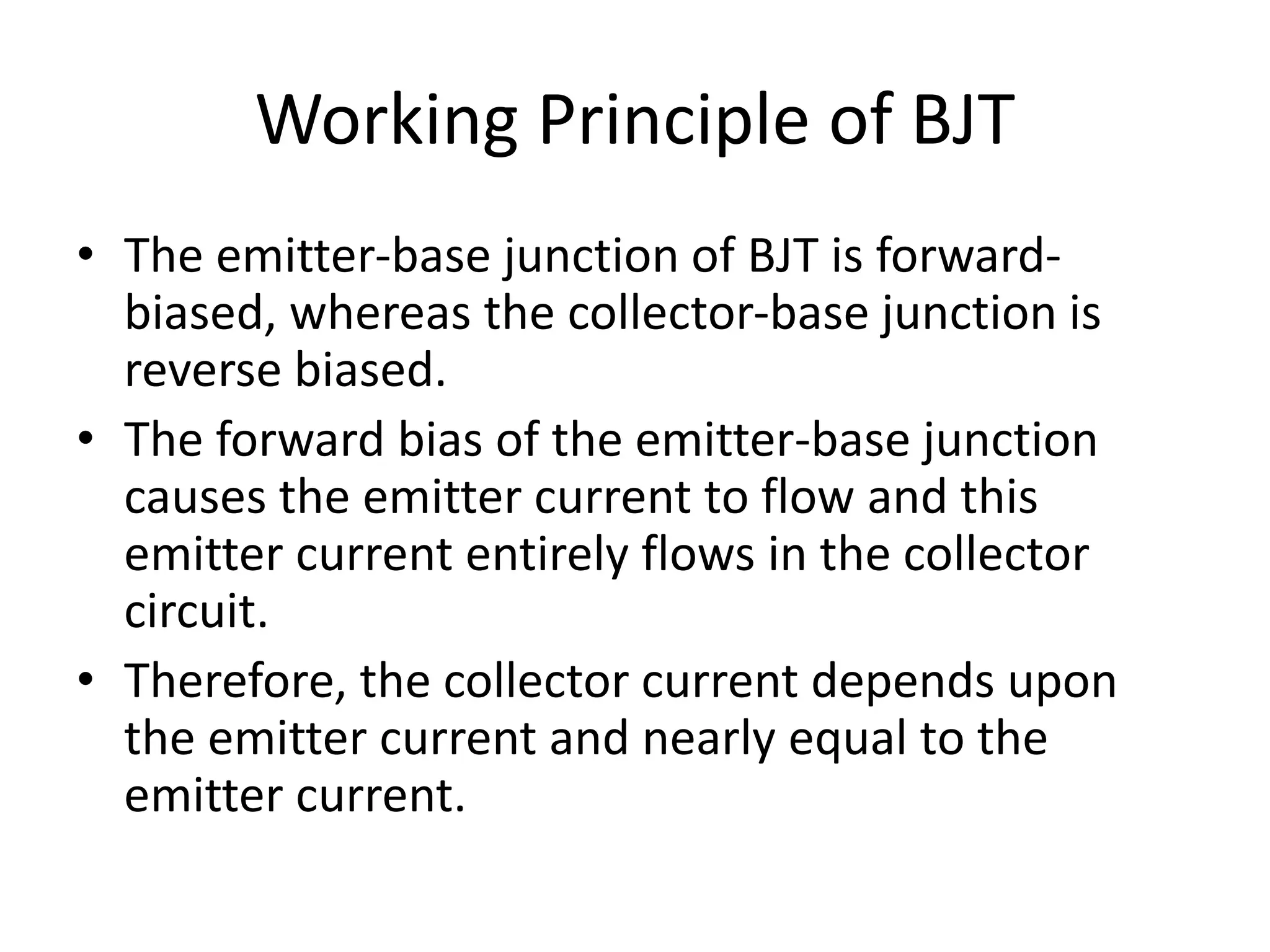 Basic fundamental concepts of Bipolar Junction Transistor | PPTX
