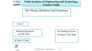 Set Theory, Relations,Functions (Discrete Structures) | PPT
