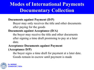 Export Import Finance, Mode of international Payments | PPTX