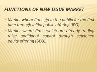 Stock Market Operations - New Issue Market | PPT