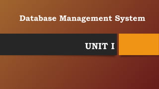 Introduction to Database Management Systems | PPT