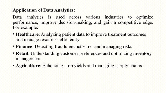 Data Analytics for UG students - What is data analytics and its importance | PPT