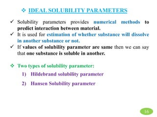 PHYSICAL PHARMACEUTICS; SOLUBILITY OF DRUGS; UNIT I.pdf