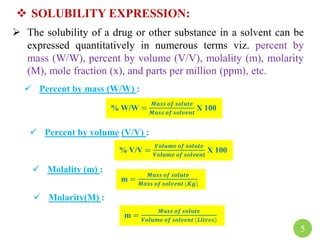 PHYSICAL PHARMACEUTICS; SOLUBILITY OF DRUGS; UNIT I.pdf