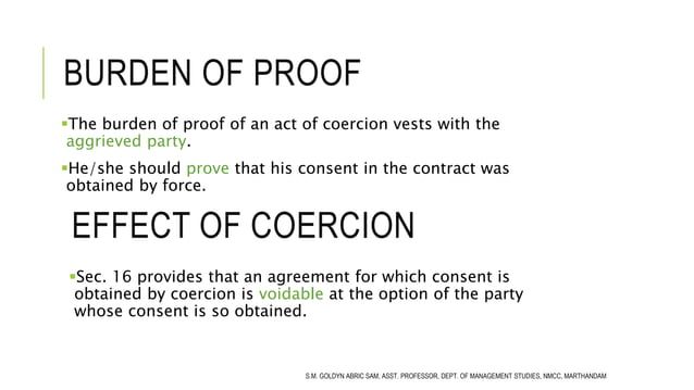 Coercion | PPTX | Law