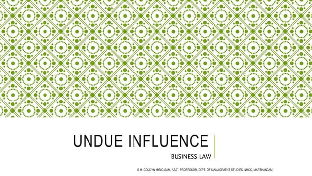 Undue Influence | PPTX | Law