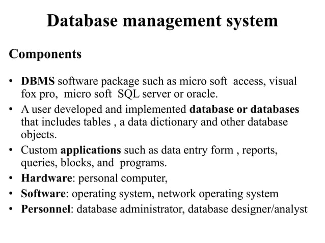 Unit I Database concepts - RDBMS & ORACLE | PPT Unit I Database concepts - RDBMS & ORACLE | PPT