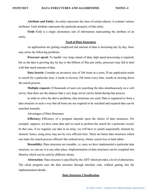 Unit I Data Structurespdf 0302