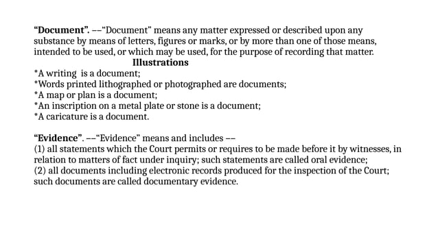 Unit I - Definition of law of Evidence.pptx