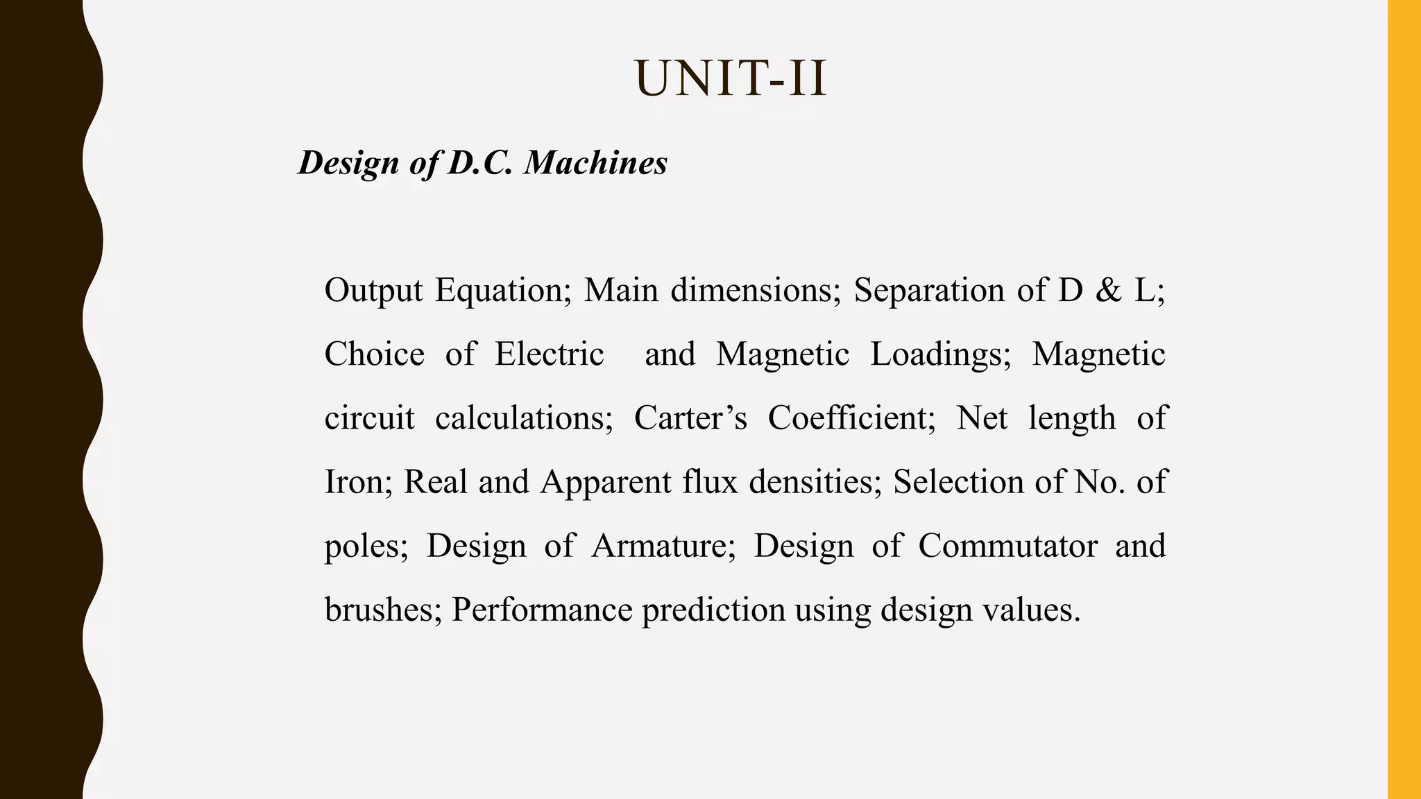Unit I design of electrical machines | PPT