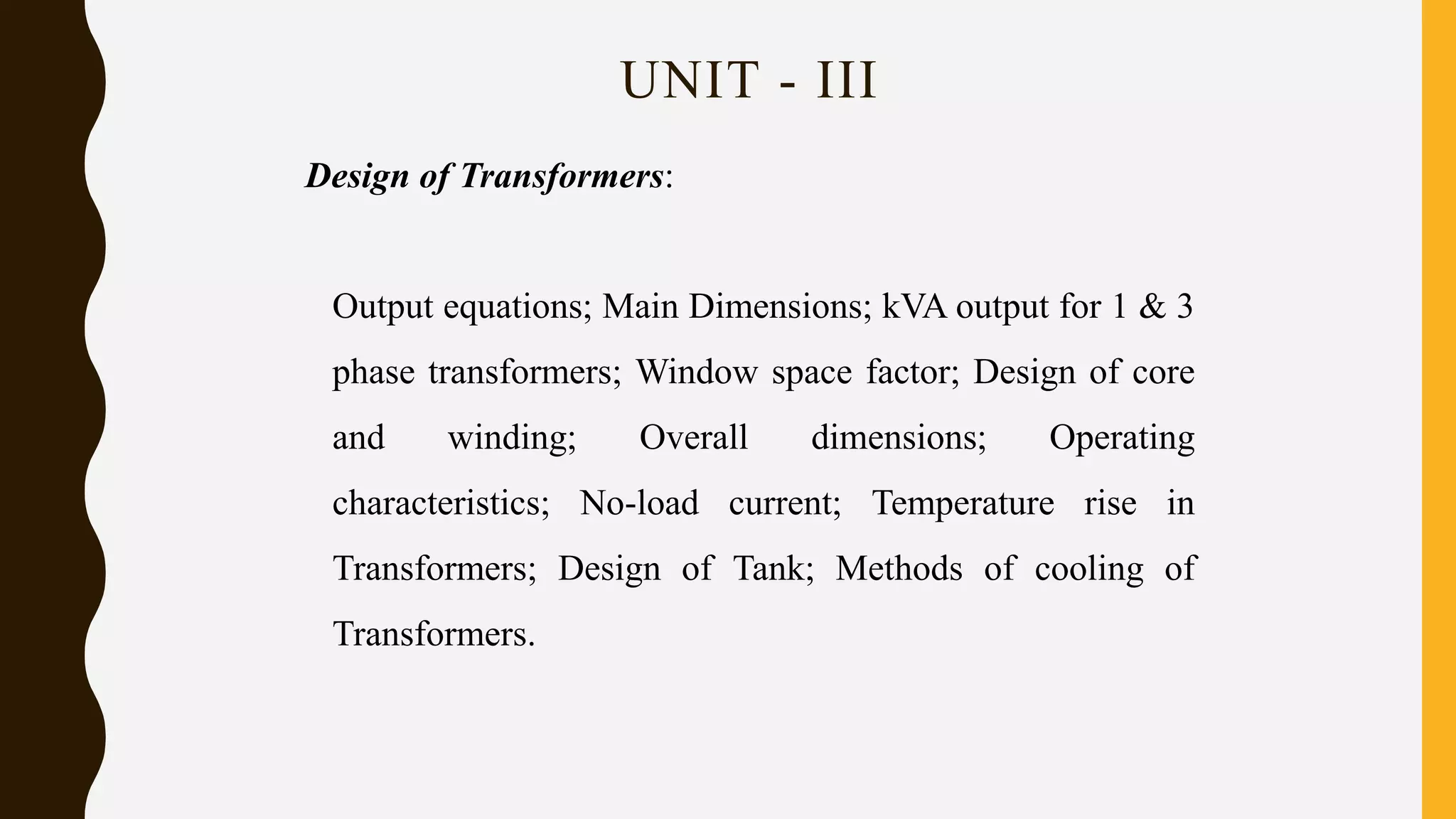 Unit I design of electrical machines | PPT