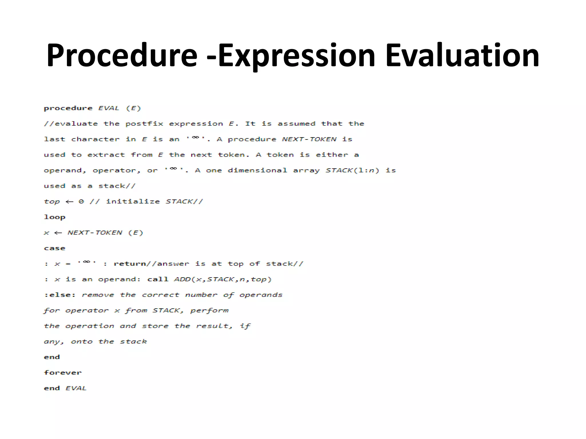 Unit I - Evaluation of expression | PPTX