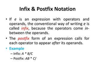 Unit I - Evaluation of expression | PPTX