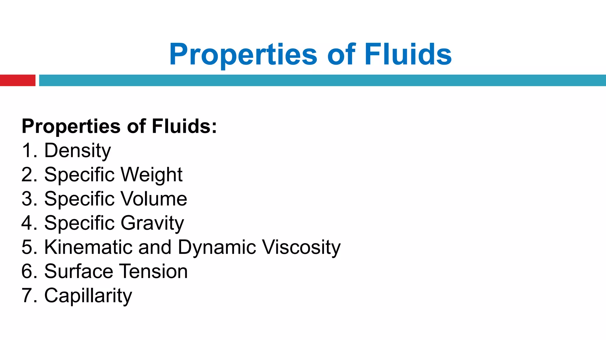 Fluid Mechanics - Fluid Properties | PPTX