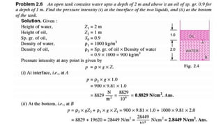 Fluid Mechanics - Fluid Pressure and its measurement | PPTX