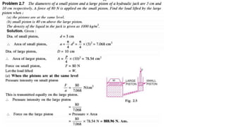 Fluid Mechanics - Fluid Pressure and its measurement | PPTX