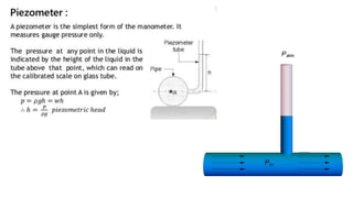 Fluid Mechanics - Fluid Pressure and its measurement | PPTX