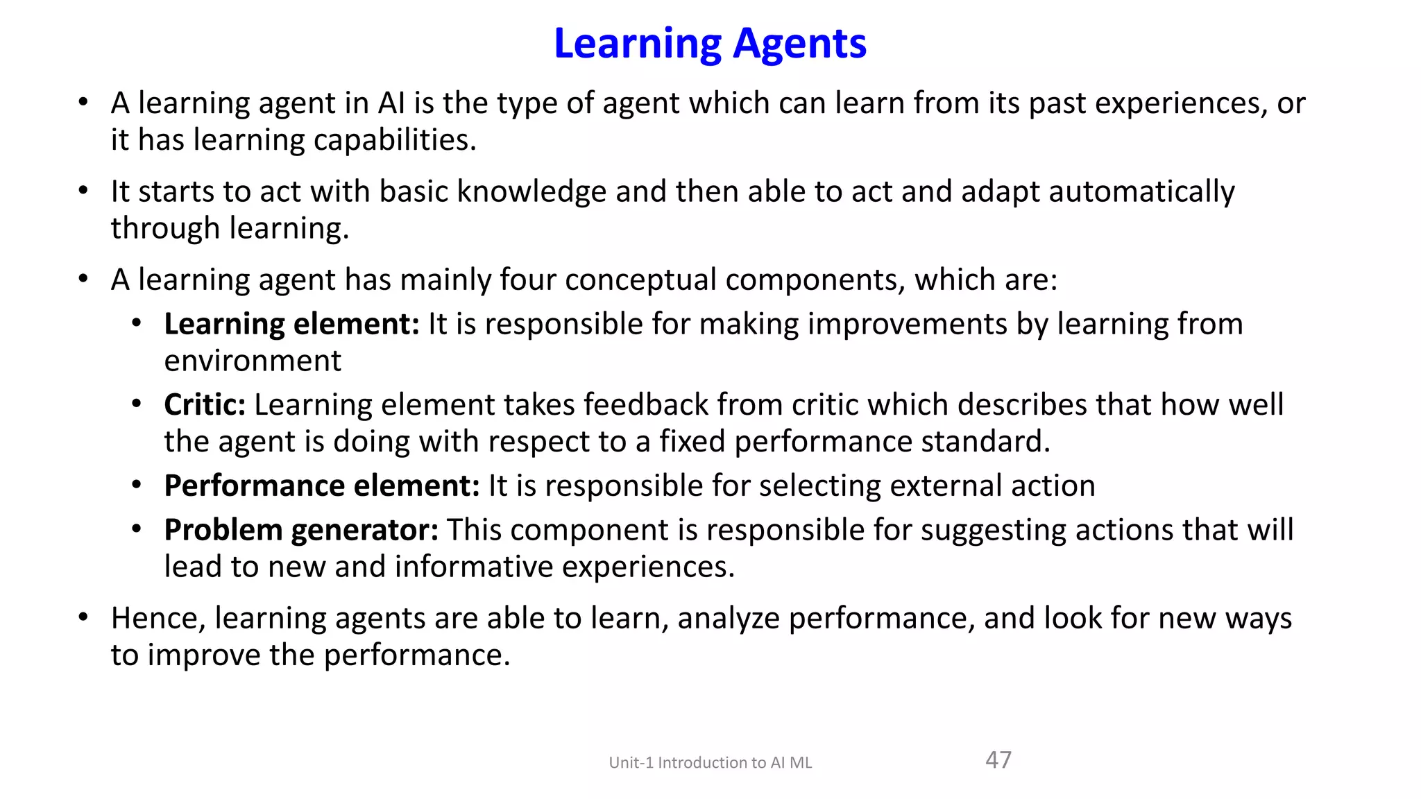 Unit i full ppt ai ml | PPTX | Artificial Intelligence | Technology ...