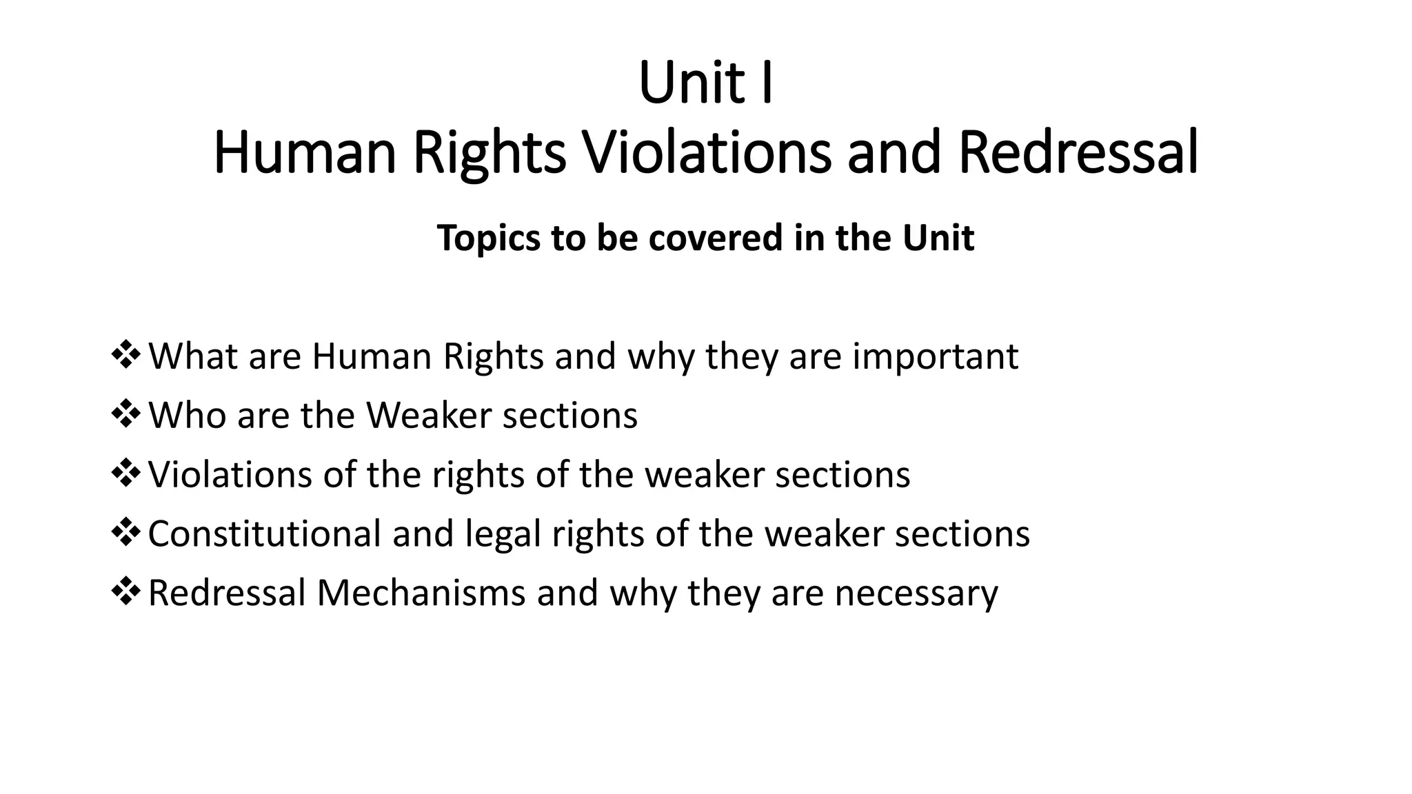 Unit I-Human Rights Violation & redressal.pptx