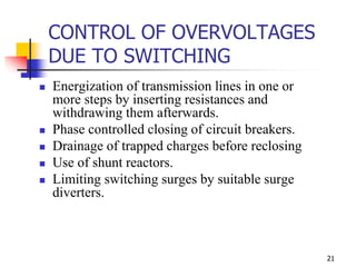 High Voltage Engineering- OVER VOLTAGES IN ELECTRICAL POWER SYSTEMS | PPT