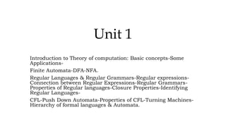 Introduction to Theory of computations:- | PPT