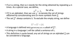 Introduction to Theory of computations:- | PPT