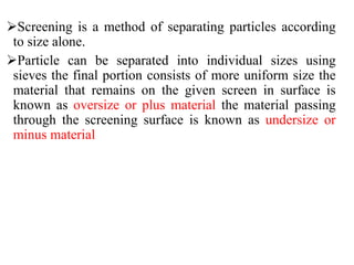 Pharmaceutical Engineering Unit I - III Size Separation.pptx