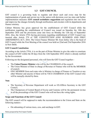Indirect taxation GST UNIT 1 | PDF