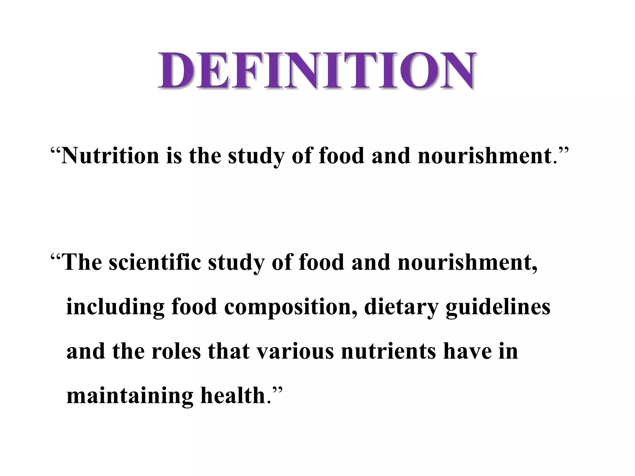 Introduction to Nutrition | PPTX
