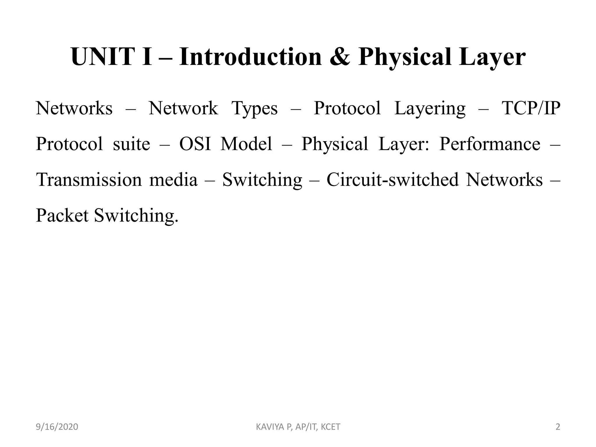 CS8591 Computer Networks - Unit I | PDF