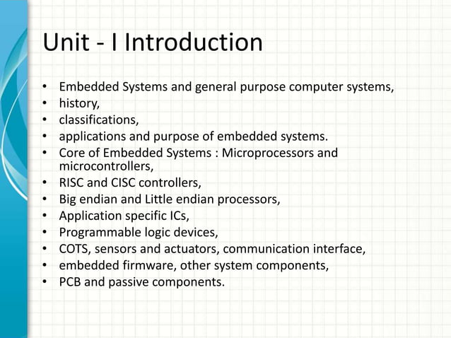 Sybsc It Sem Iv Embedded Systems Unit I Introduction To Embedded