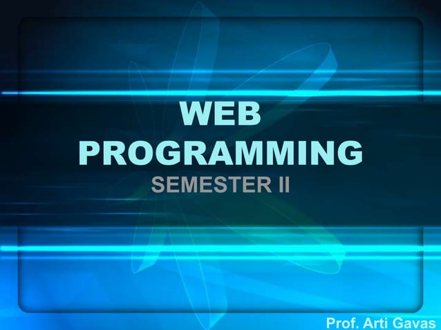 Fybsc It Web Programming Unit I Introduction To Web Programming Ppt