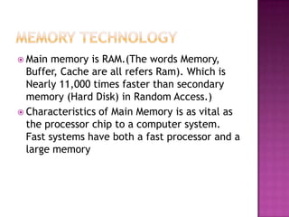Unit I Memory technology and optimization | PPT