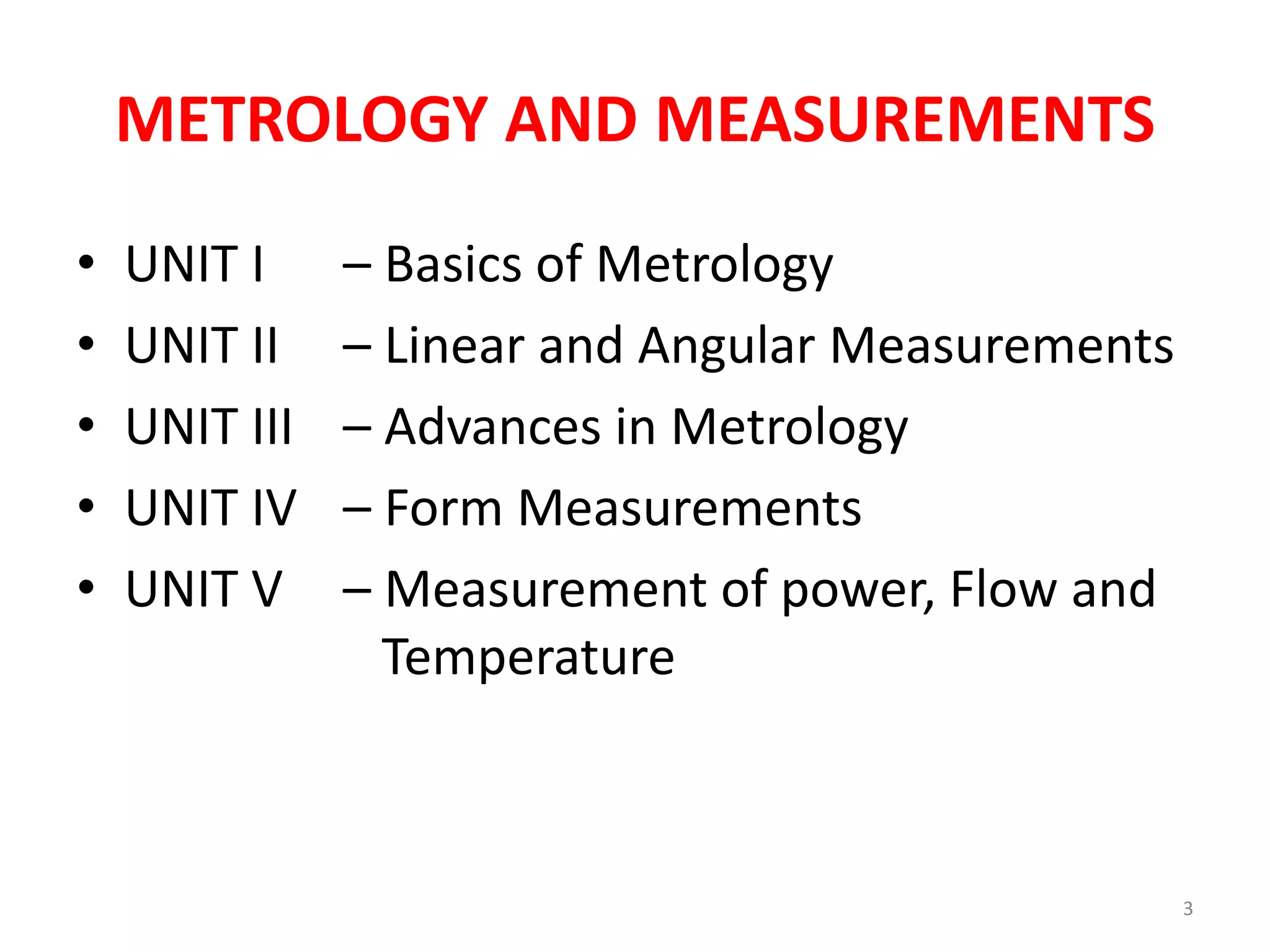 BASICS OF METROLOGY | PPTX