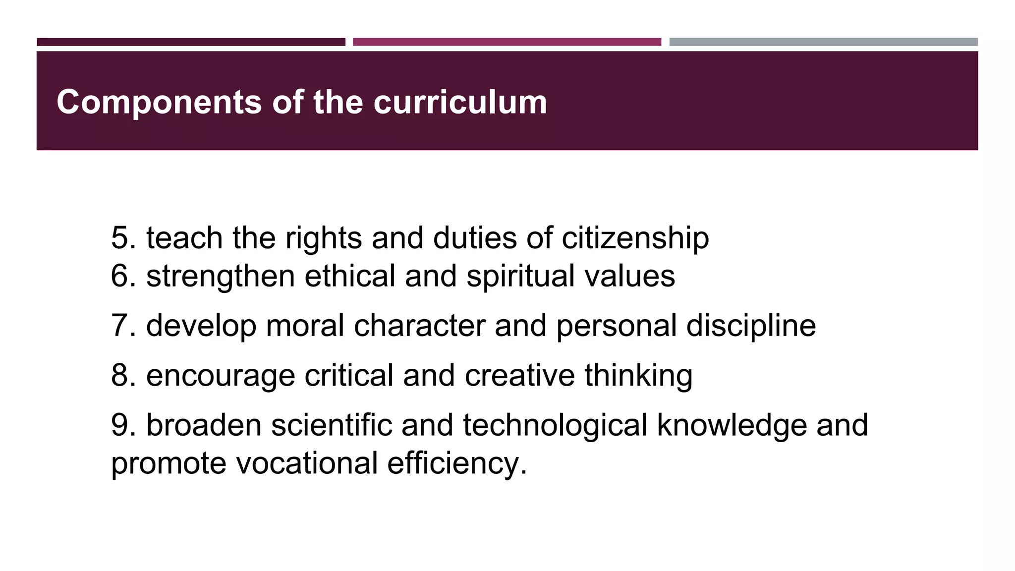 Unit I - Nature of the Curriculum.pptx