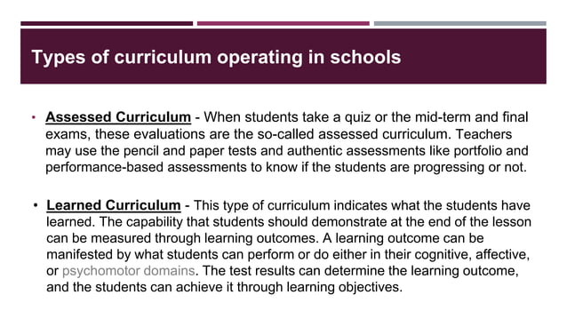 Unit I - Nature of the Curriculum.pptx | Educational Assessment | Education