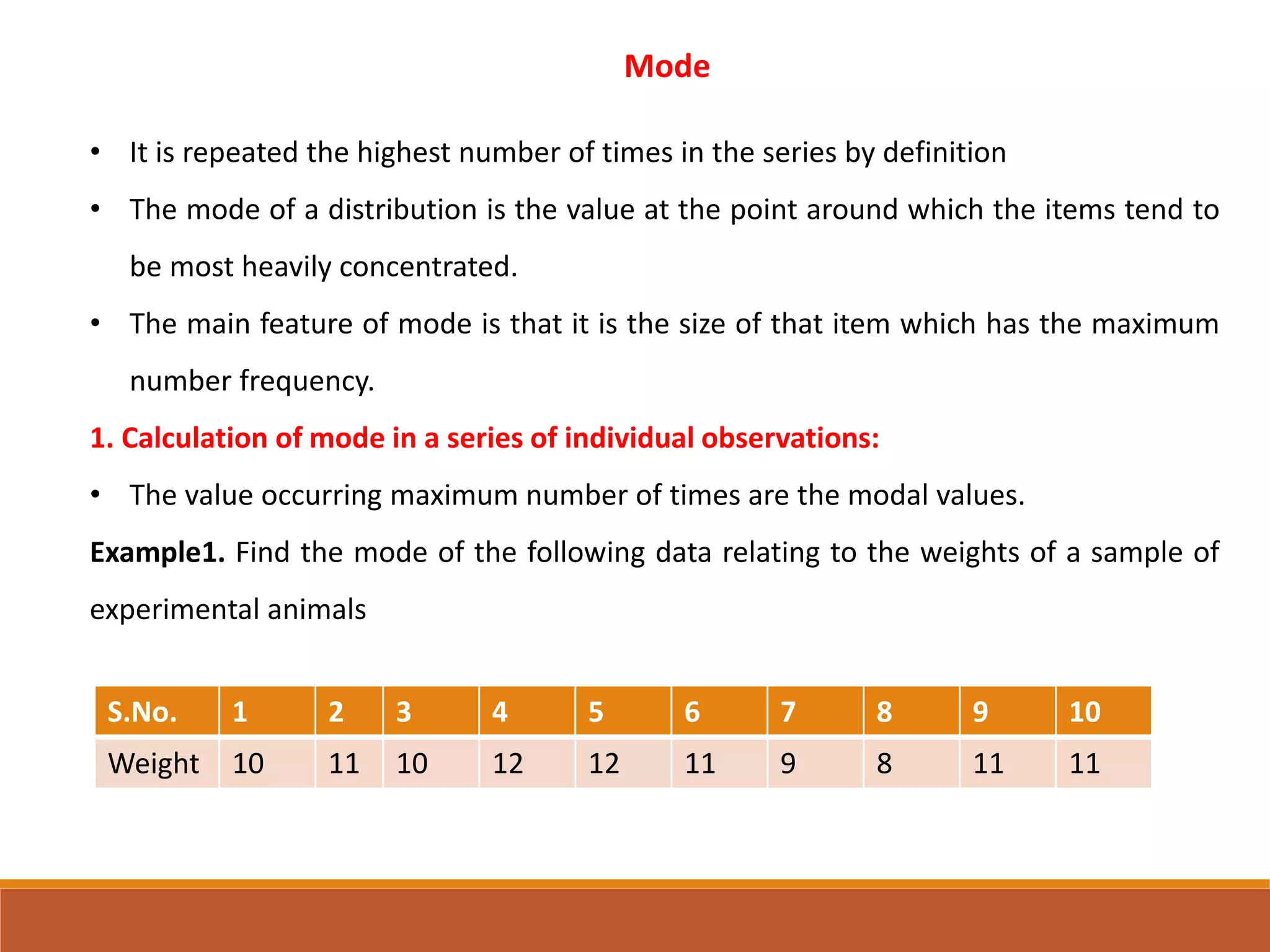 Calculation of mode | PPTX