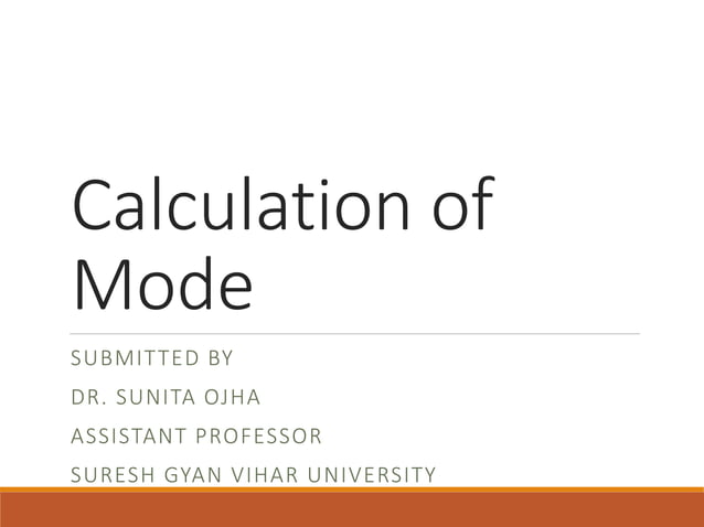 Calculation of mode | PPTX