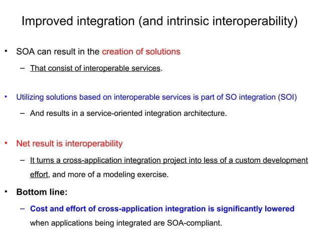 Characteristics of SOA and benefits SOA | PPT | Internet | Computing
