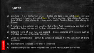 Family Law-II Unit 1 (Sources of Muslim Law) | PPTX | Islam | Religion ...