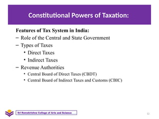 Introduction to Taxation System in India | PPTX