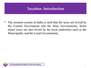 Introduction to Taxation System in India | PPTX