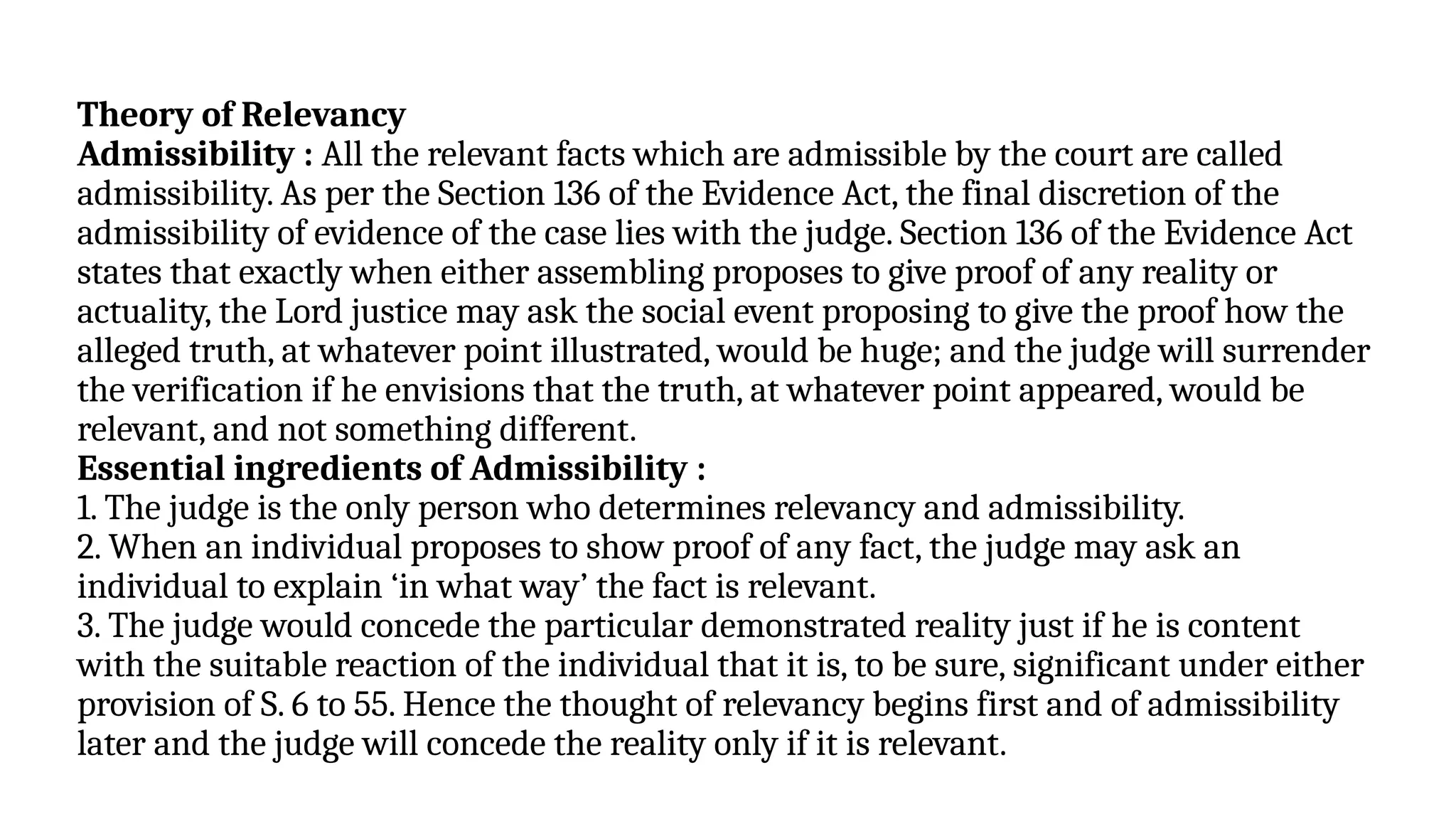 Unit I - Law of Evidence - Theory of Relavancy.pptx
