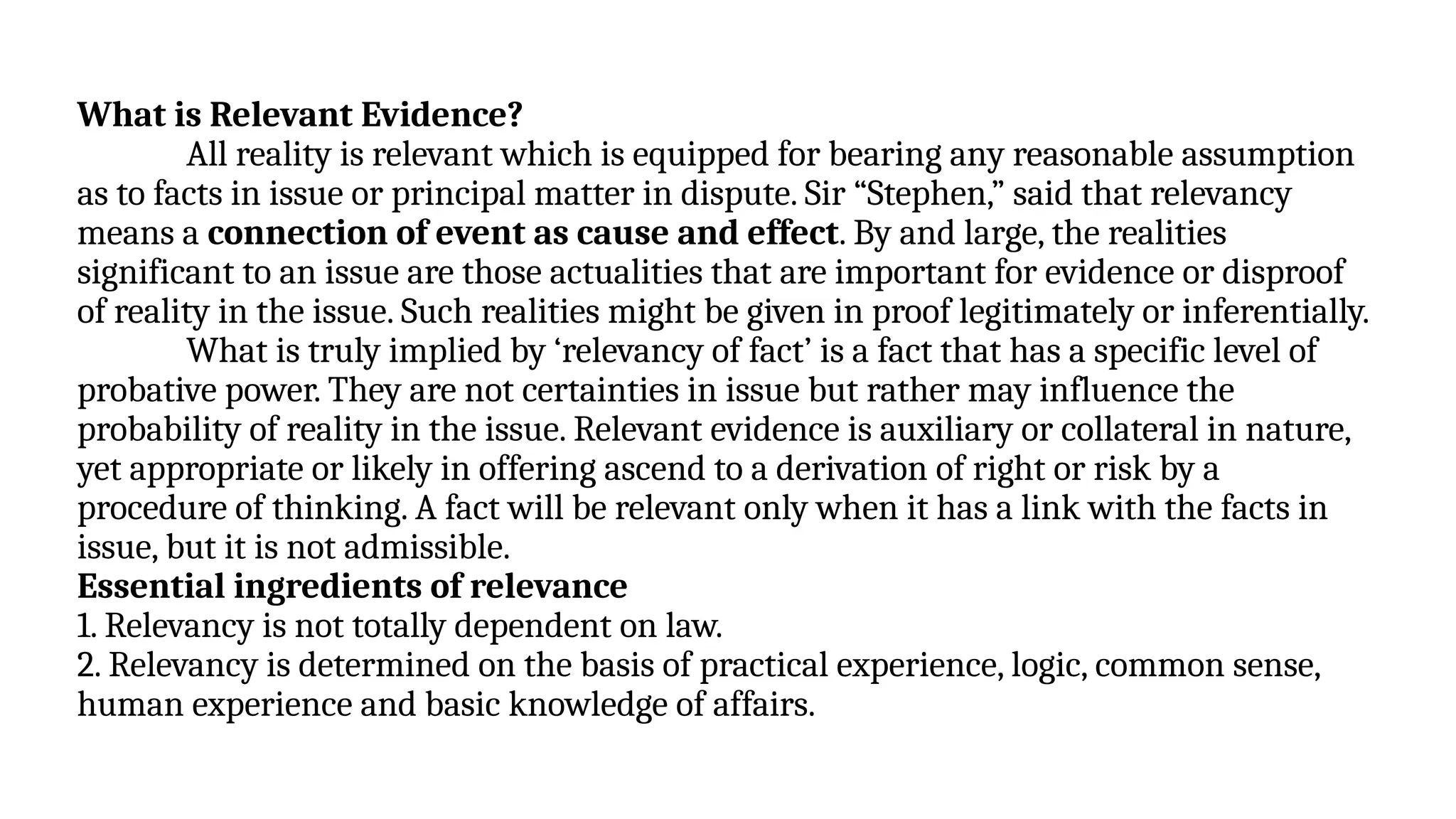 Unit I - Law of Evidence - Theory of Relavancy.pptx