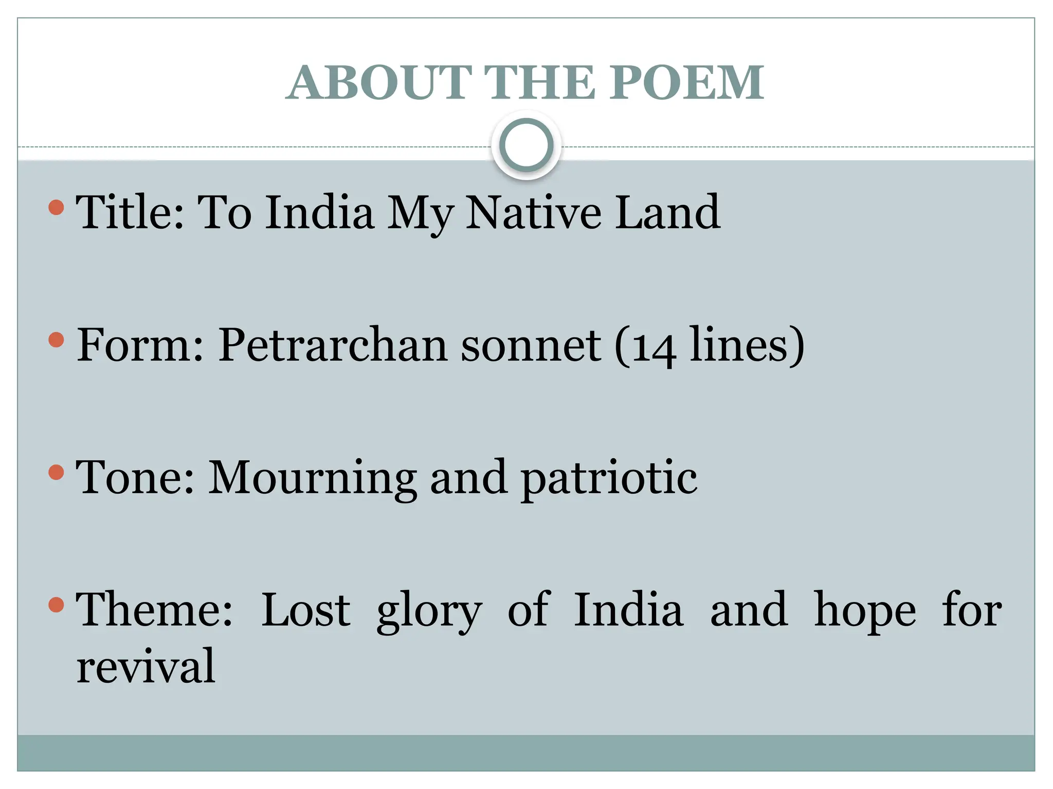 To India - My Native Land - Henry L.Derozio.pptx